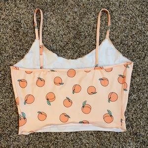 SHEIN | Tops | New Never Worn Peach Print Crop Top | Poshmark